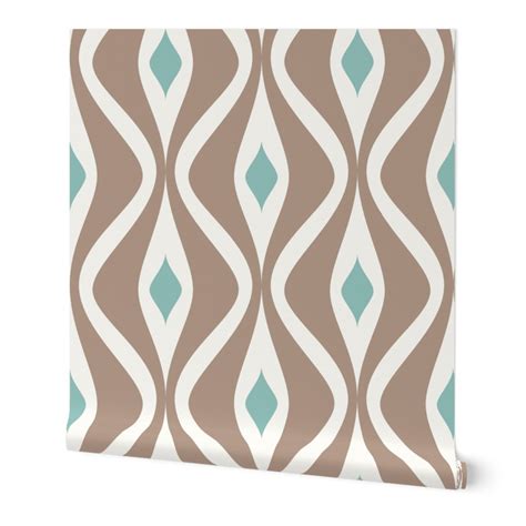 Abstract Retro Geometric Wavy Vertical Wallpaper Spoonflower