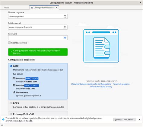 servizi how to configure thunderbird for access with mfa linux