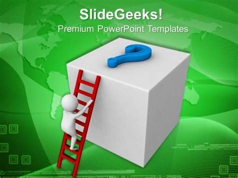 D Man On Ladder PowerPoint Templates Ppt Backgrounds For Slides