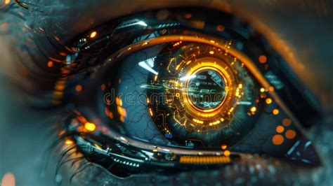 Futuristic Cybernetic Eye With Digital Interface Stock Image Image Of Cyber Futurism 312544555