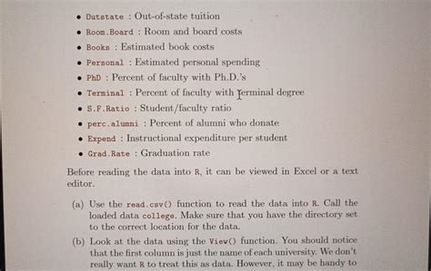 Solved This Exercise Relates To The College Data Set Chegg