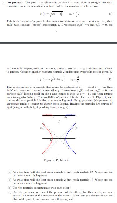 Solved 4 20 Points The Path Of A Relativistic Particle 1