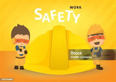 건설 노동자 수리 인 배너 안전 제일 건강과 안전 벡터 일러스트 레이 터 안전에 대한 스톡 벡터 아트 및 기타 이미지 안전 일함 1위 Istock