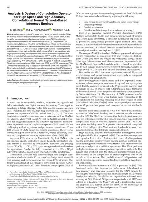 PDF Analysis Design Of Convolution Operator For High Speed And High Accuracy Convolutional
