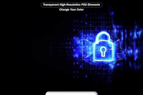 Premium Psd Padlock With Keyhole Icon On Digital Data Background