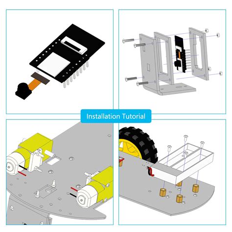 lafvin 2wd smart robot car kit wifi esp32 camera starter kit for