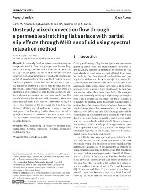 pdf unsteady mixed convection flow through a permeable stretching