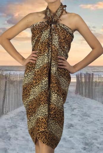Leopard Print Fringed Sarong Pkt 5