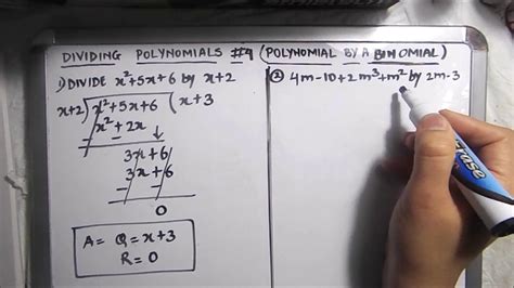 HOW TO DIVIDE POLYNOMIALS 4 POLYNOMIAL BY A BINOMIAL YouTube