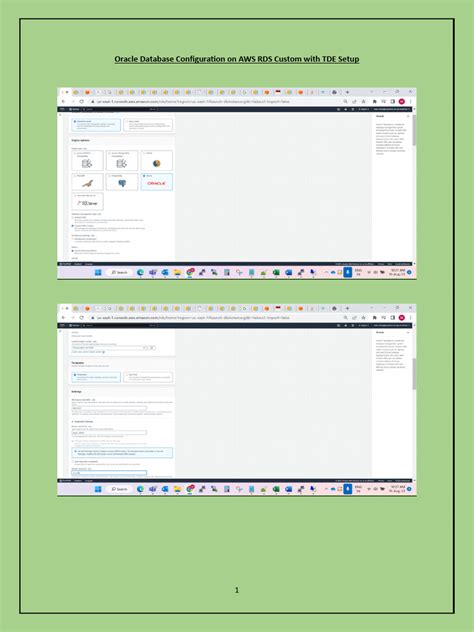 Oracle Database Configuration On Aws Rds Custom With Tde Pdf Data