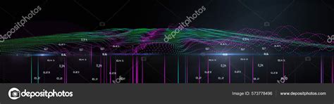 Abstract Technology Background Wireframe Wavy Graph Dotted Visual Presentation Analytics Stock