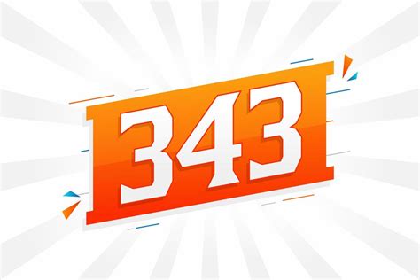 343 Number Vector Font Alphabet Number 343 With Decorative Element