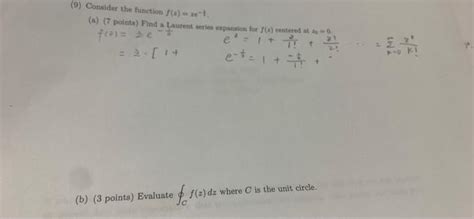 Solved 9 Consider The Function 1 A 7 Points Find