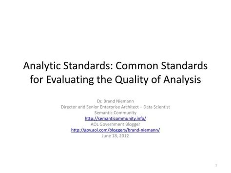 Ppt Analytic Standards Common Standards For Evaluating The Quality Of Analysis Powerpoint