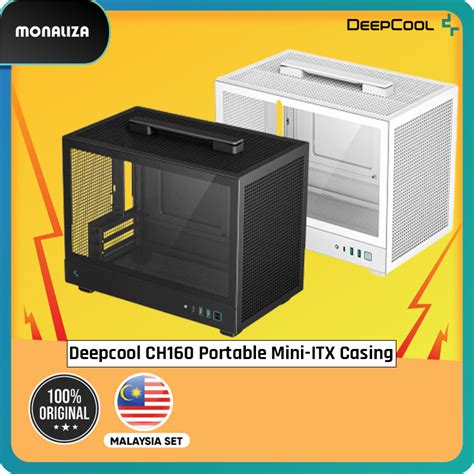 Deepcool Ch160 Portable Mini Itx Casing Black White Pc Desktop Casing Shopee Malaysia