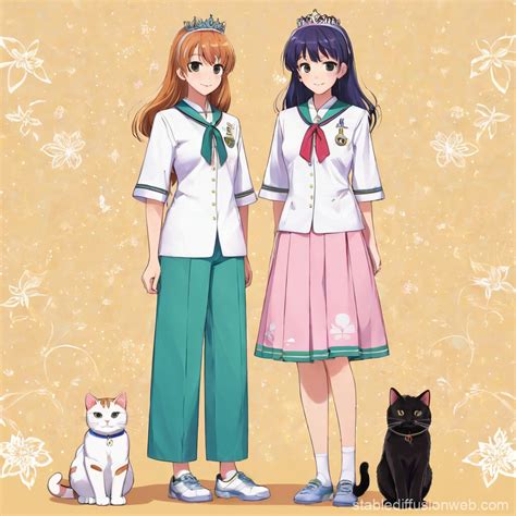 Uniformed Cat Princess | Stable Diffusion Online
