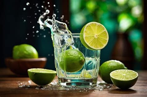 Default Lime Juice With A Splash Of Lime Water Premium Ai Generated Image