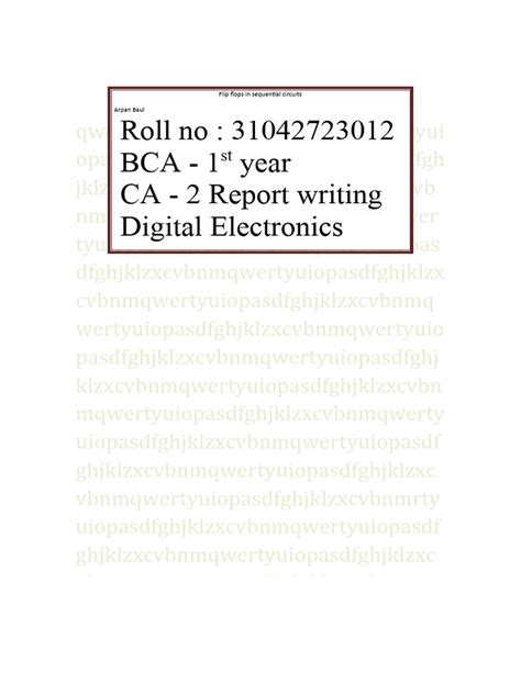 Flip Flops In Sequential Circuits Pdf Computer Engineering