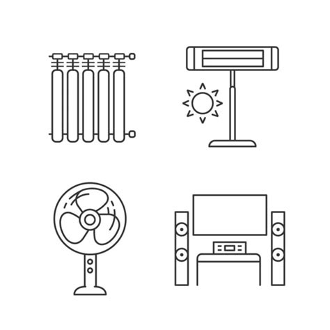 Air Conditioning Linear Icons Set Thin Line Contour Symbols Air Stock Vector Image By ©bsd