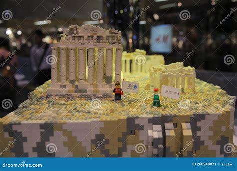 the build from lego blocks on display editorial photo image of figure