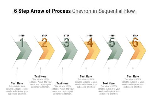 Step Arrow Of Process Chevron In Sequential Flow PowerPoint Slide