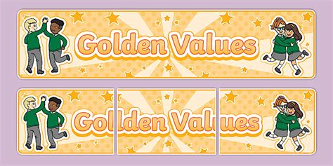 Golden Values Display Banner Twinkl Display Teacher Made