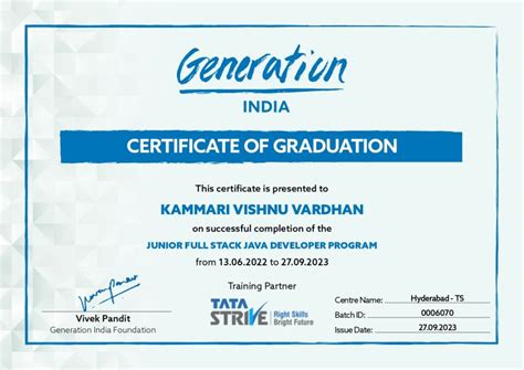 Vishnu Vardhan On Linkedin Completed Full Stack Development Course