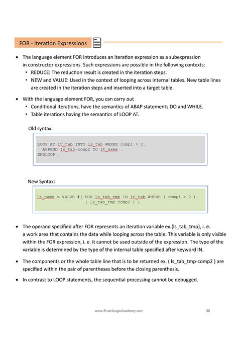 Abap Syntax Ebook Smart Logic Academy