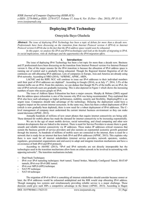 Deploying IPv6 Technology PDF Internet Computing