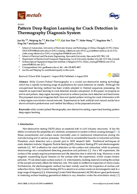 Pdf Pattern Deep Region Learning For Crack Detection In Thermography Diagnosis System