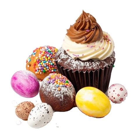 Premium Psd Delicious Easter Cakes And Eggs