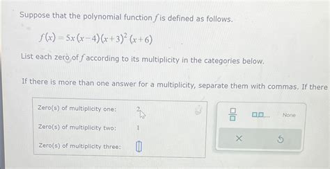 solved suppose that the polynomial function f ﻿is defined as