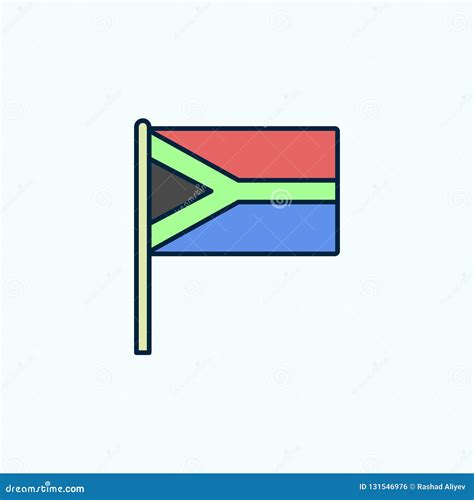 South Africa Flag 2 Colored Line Icon Simple Colored Element Illustration Stock Illustration