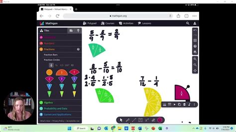 Subtracting Fractions With Polypad Youtube