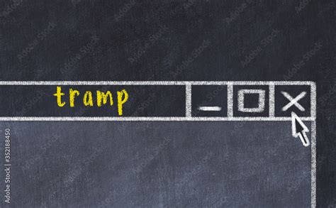 Concept Of Dealing With Problem Chalk Drawing Of Closing Browser Window With Caption Tramp