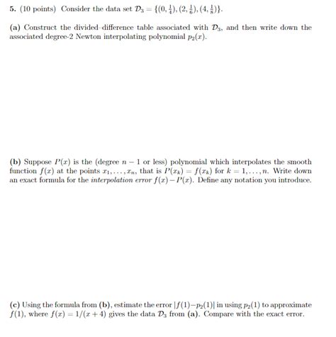 solved 5 10 points consider the data set