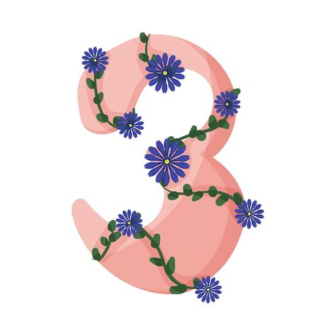 Premium Vector Digit Three