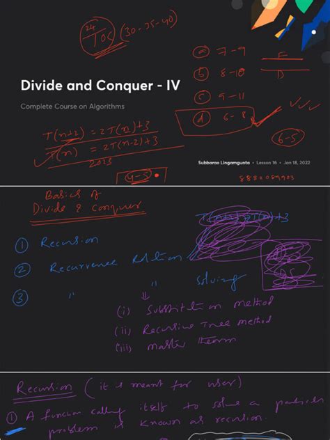 Divideandconquerivwithanno Lec16 Pdf