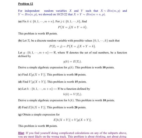 solved problem 12 for independent random variables x and y