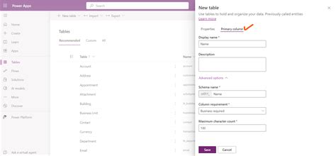 Create A Microsoft Dataverse Table