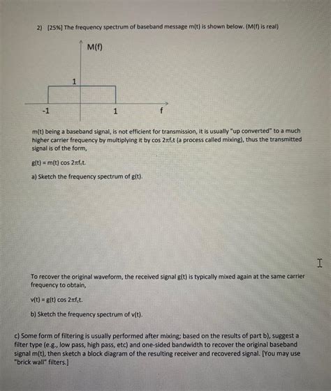 Solved 2 25 The Frequency Spectrum Of Baseband Message