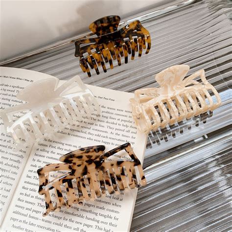 Badu Bg Модни ацетатни леопардови големи нокти за коса Елегантни щипки за коса Фиби Шнола Рак