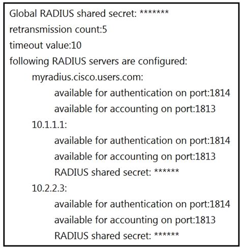 Refer To The Exhibit Aaa Server 10 1 1 1 Is Configured With The Default Authentication And
