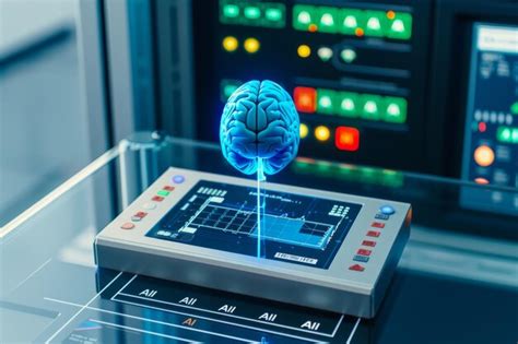 Digital Interface With A 3d Brain Model Representing Advanced Ai Technology Cognitive Computing