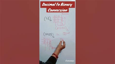Decimal Point Wala Decimal To Binary Conversionshorts Youtube