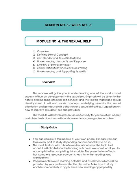 GE Module Sexual Self Overview Defining Sexual Concept Sex Gender And Sexual