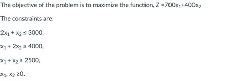 Solved Solve The Given Linear Programming Model Using