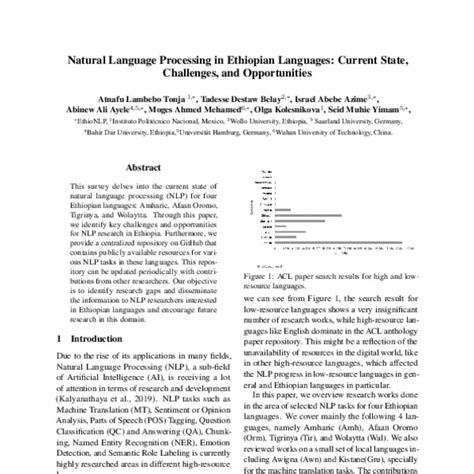 Natural Language Processing In Ethiopian Languages Current State
