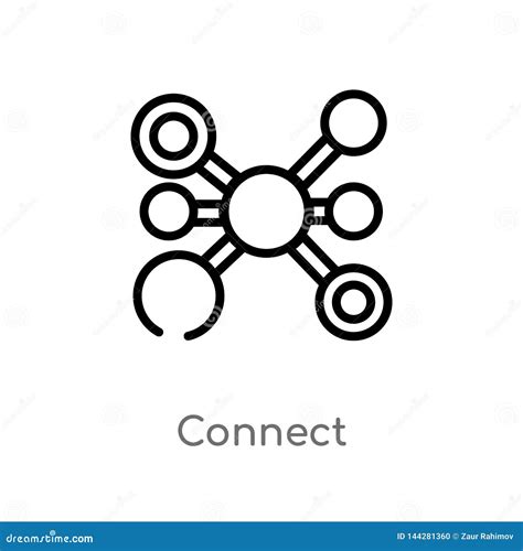 Outline Connect Vector Icon Isolated Black Simple Line Element Illustration From Ethics Concept