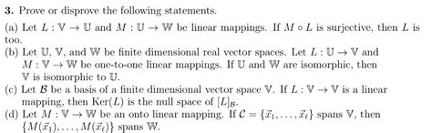 solved 3 prove or disprove the following statements a